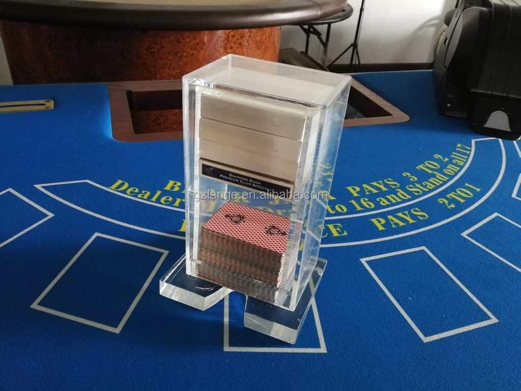 Custom Clear Acrylic Baccarat Poker Collection Cut Playing Card Holder ...