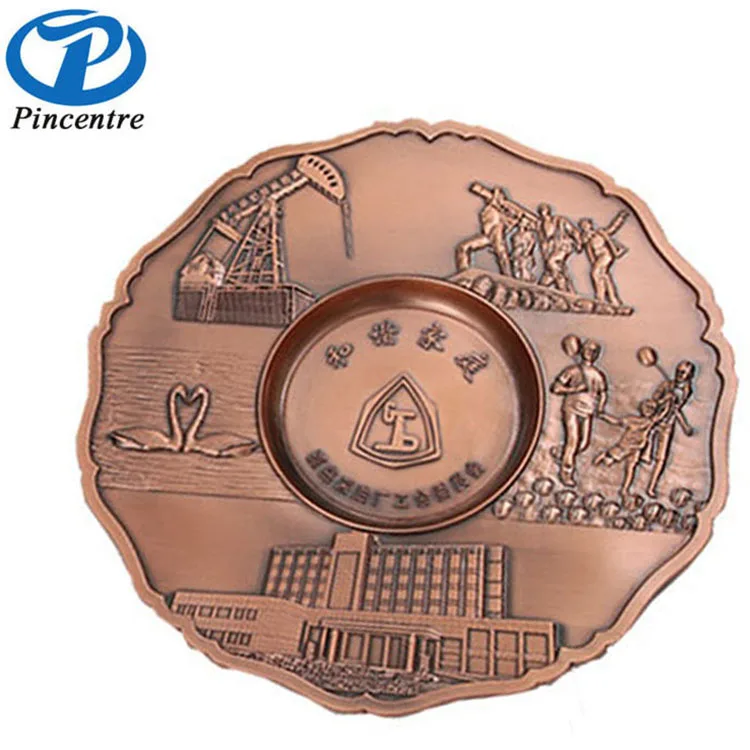 Custom Made 3d Casting Antiquate Embossed Metal Award Souvenir Plate ...