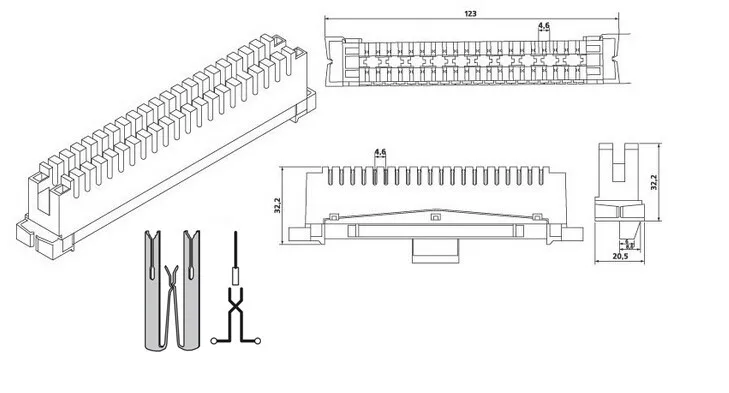 LSA 10 Pair MDF Krone Strip Type Profile Disconnection Module
