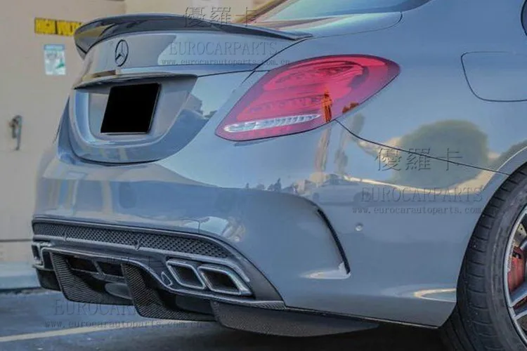 C63 Carbon Fiber Rear Wing For Mb C-class W205 C63 To P-style Carbon ...