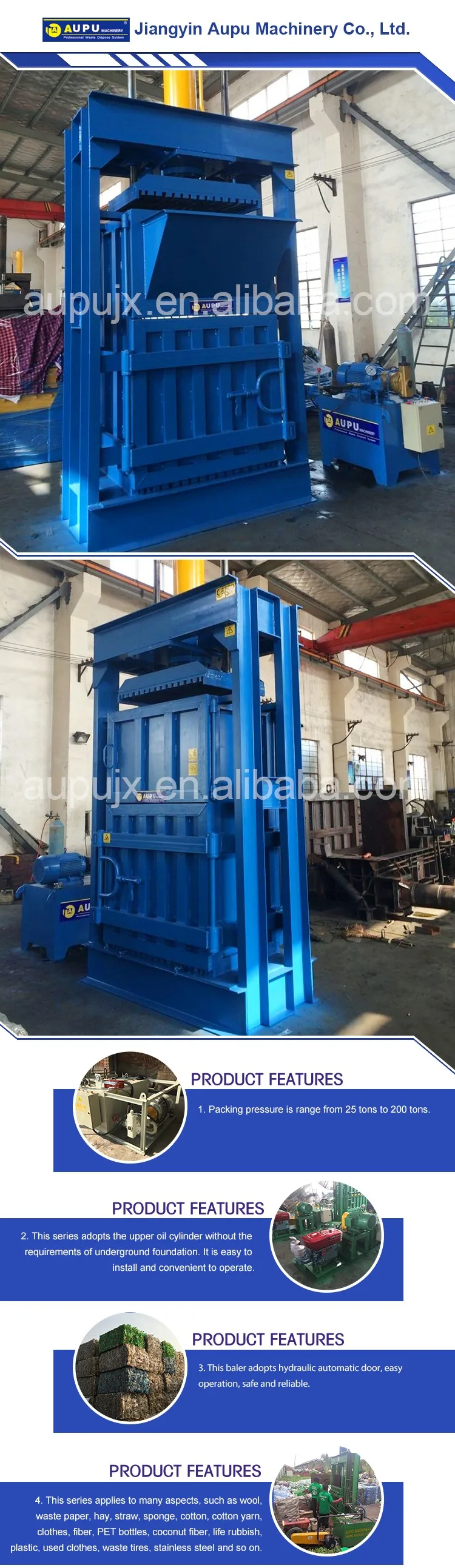 Hydraulic Waste Paper Plastic Compressor - Easy to Operate