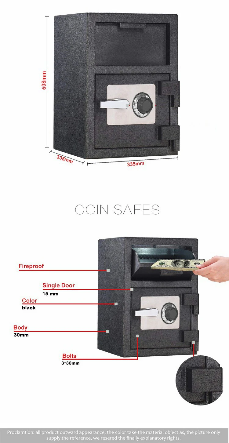Hot Sale Cash Safe And Drop/deposit Safes Loading Money Depository Safe ...