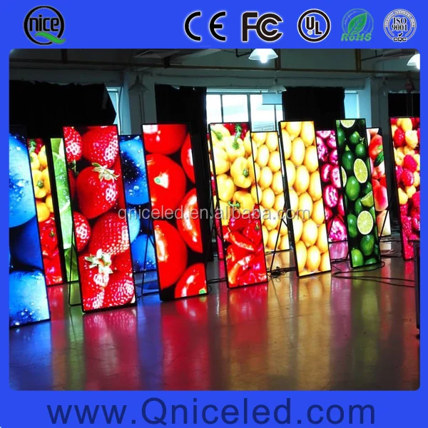 Movable Led Screen Poster Floor Stand Led Video Advertising Display P3 ...