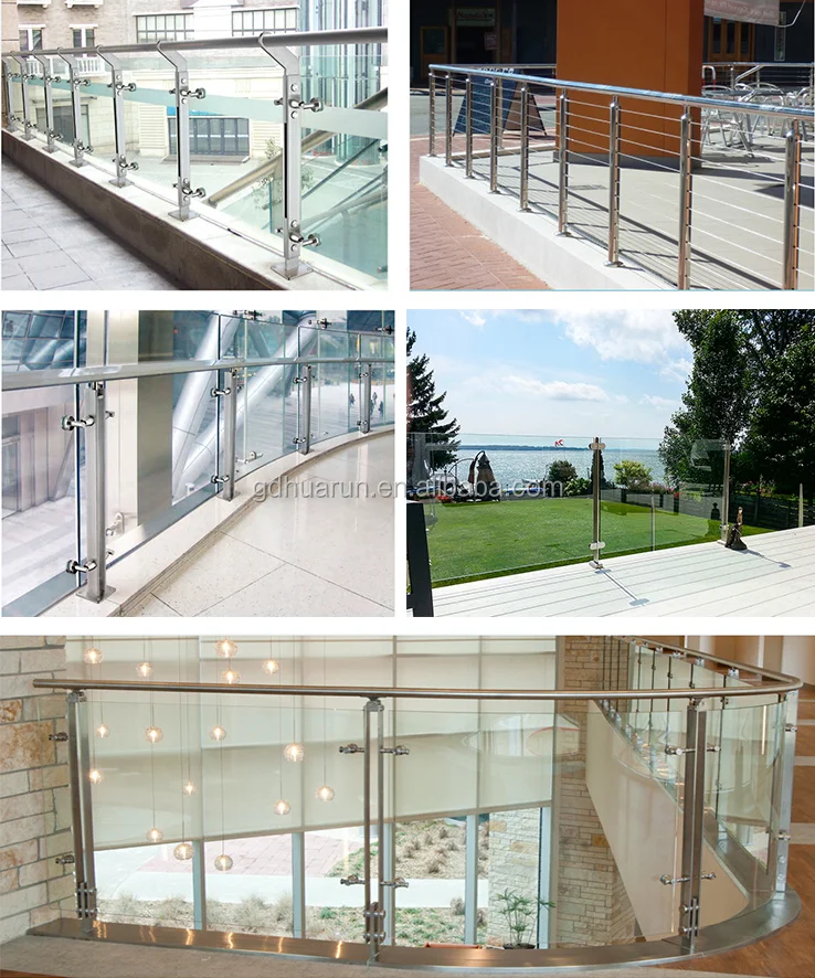 French Prefabricated Curved Terrace Glass Railing System