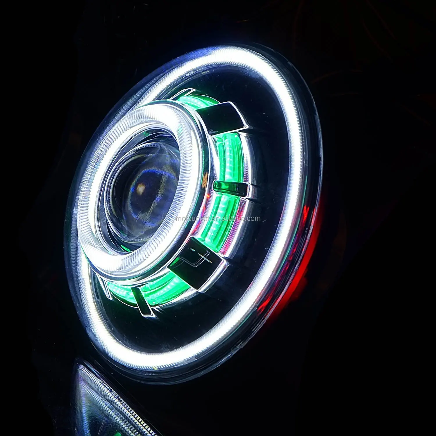 Pair 7 Inch Projector Headlights Led Demon Eye Headlights For Jeep ...