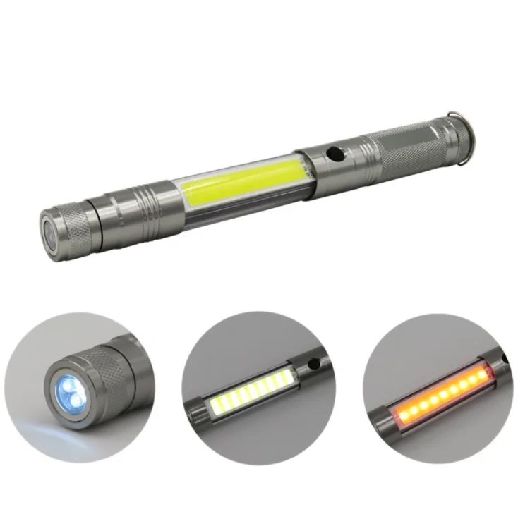 Cob Handheld Flashlights Flexible Torch Telescopic Cob Side Light+3led ...