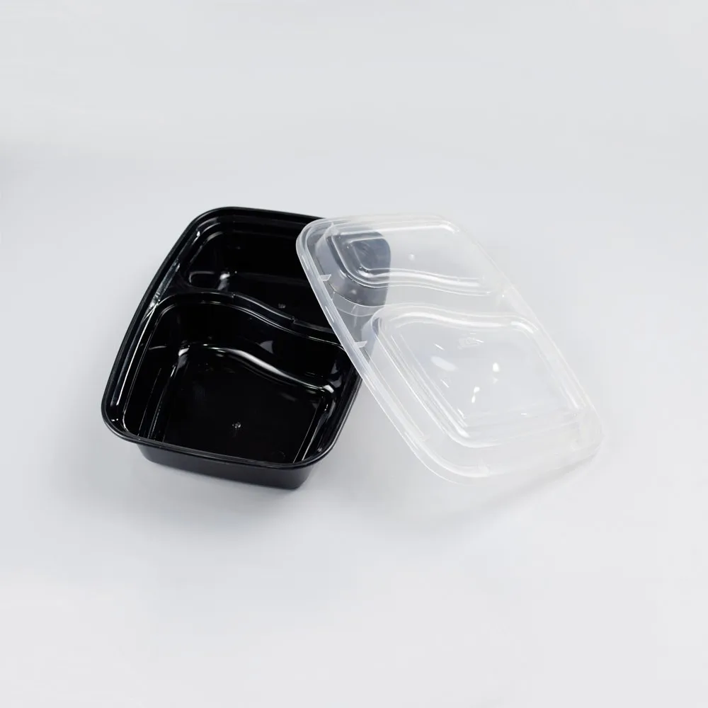 1000ml Disposable Plastic Take Away 2 Compartment Food Container