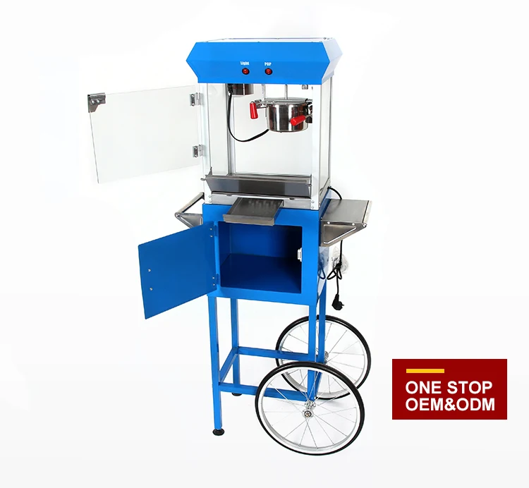 Customized Cinema Popcorn Machine Blue 4 Oz Upright Popcorn Machine ...