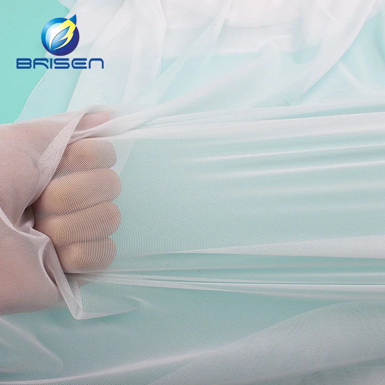 White Nylon Spandex Decoration Transparent Stretch Mesh Fabrics - Buy ...