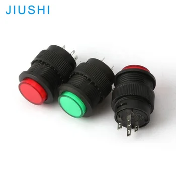 R16-503ad Round 16mm Latching Push Button Switch Led Light Red Green Yellow 4 Pin - Buy Push ...