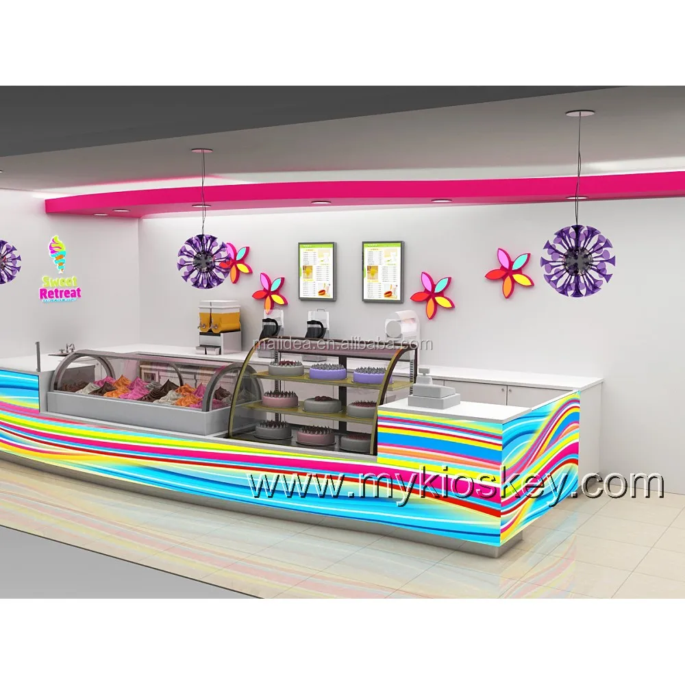 Kid's ice cream gelato store interior design food counter