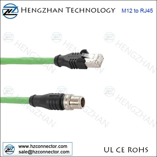 Profinet Cable Plugs Conector M12 D-coding Male Connector To Rj45 Male ...