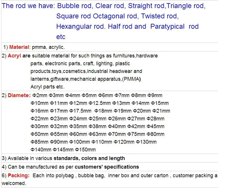 Rigid Transparent Perspex Acrylic Rod| Alibaba.com