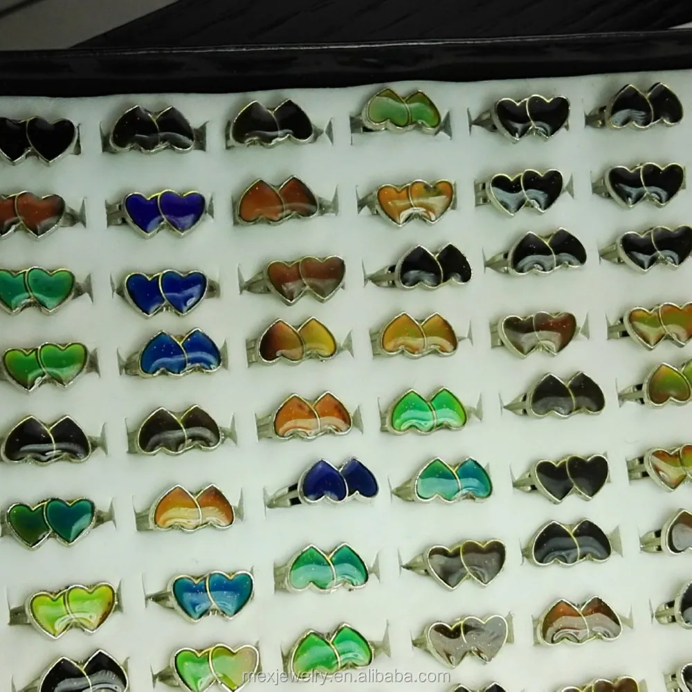 Boho Adjustable Oval Color Change Mood Ring Emotion Feeling Changeable ...