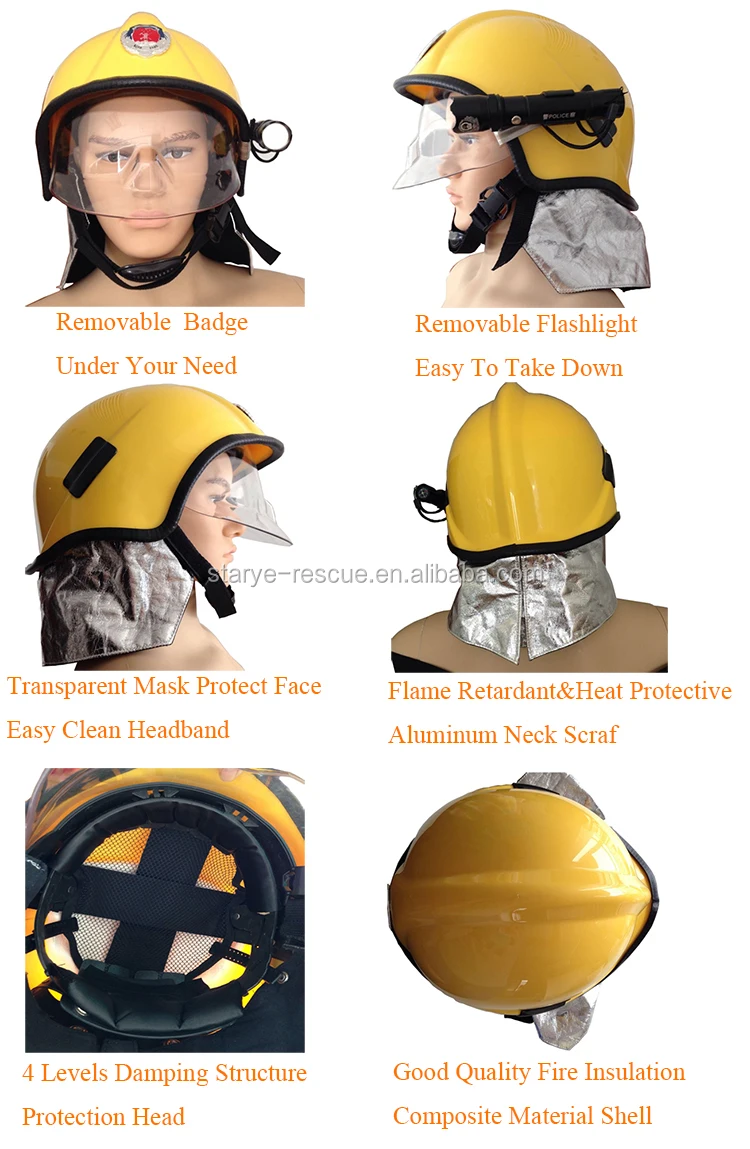 Aluminum Cloth Shoulder&head Protecting F1 Fire Helmet Fireman Safety ...