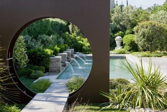 Garden Decorative Corten Steel Moon Gate Sculpture - Elegant Garden ...