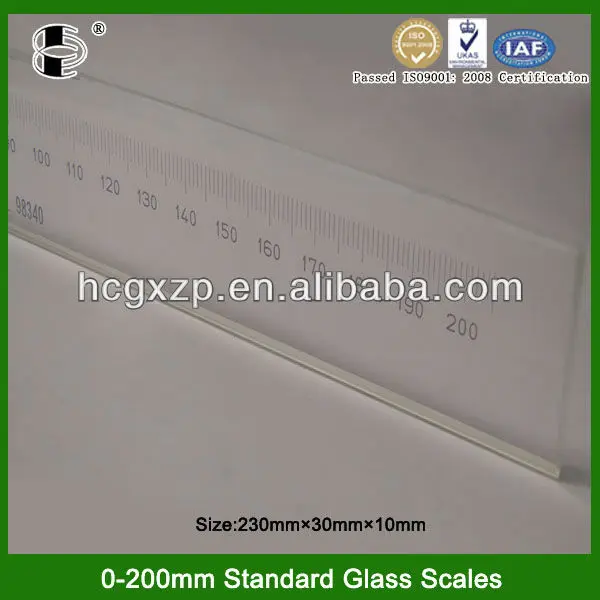 High Accuracy 200mm Optical Ruler Glass Scale for Measuring Machines ...