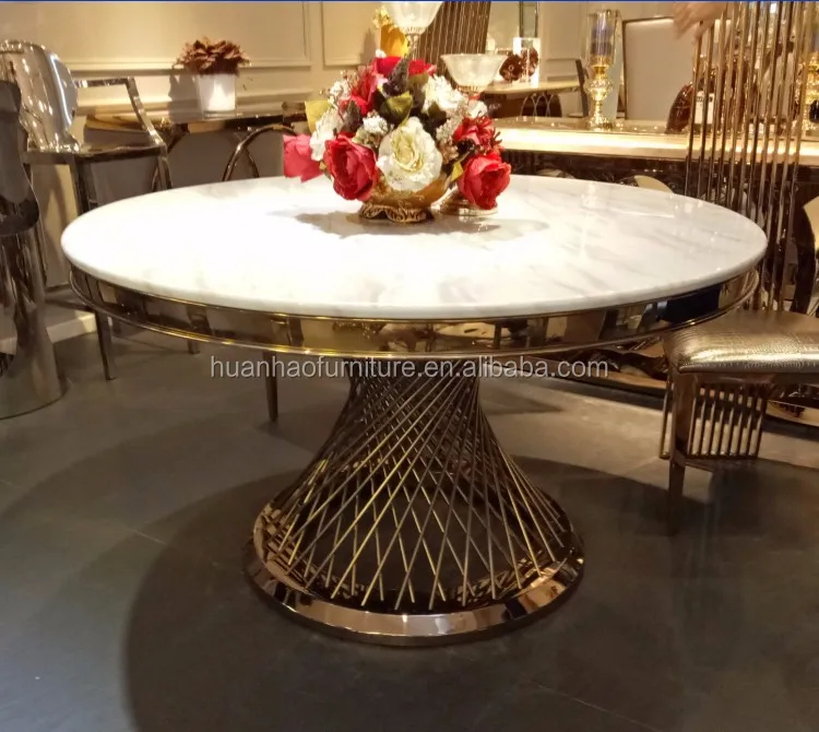 Luxury Modern Furniture Hotel Lobby Round Table With Stainless Steel ...