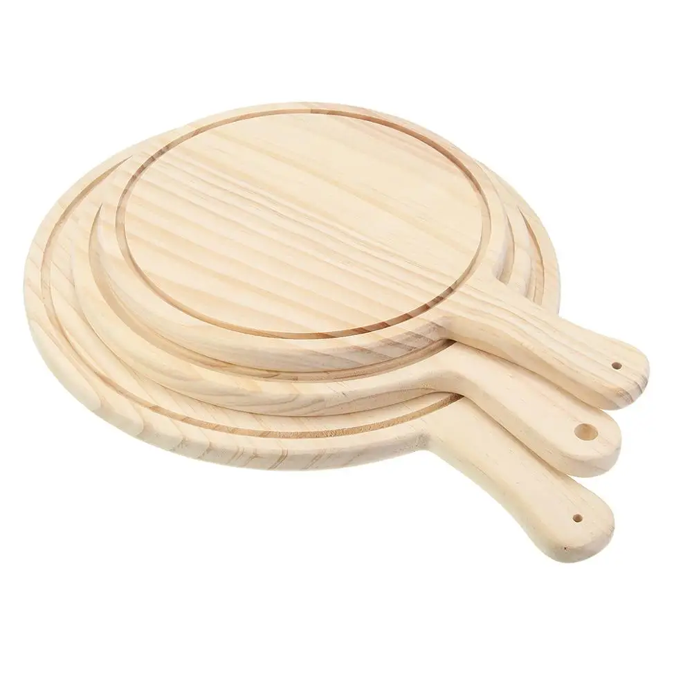 Round Wood Pizza Pan Pizza Plates with Handle - OEM Service