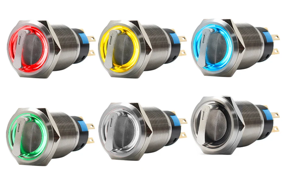 12V Rotary Switch - DPDT Latching with LED Illumination