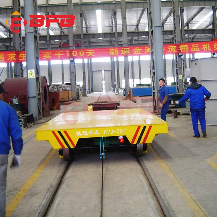 Cable Reel Powered Motorized Electric Rail Transfer Trolley On Rails ...