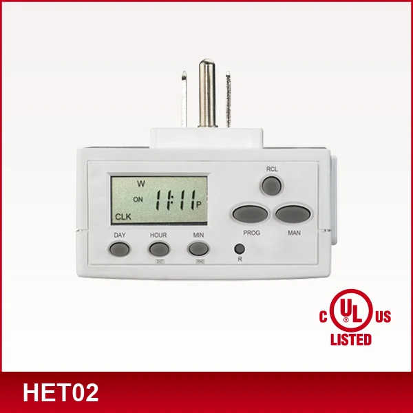UL Listed 110 Volt Timer Switch - Heavy Duty Digital Plug
