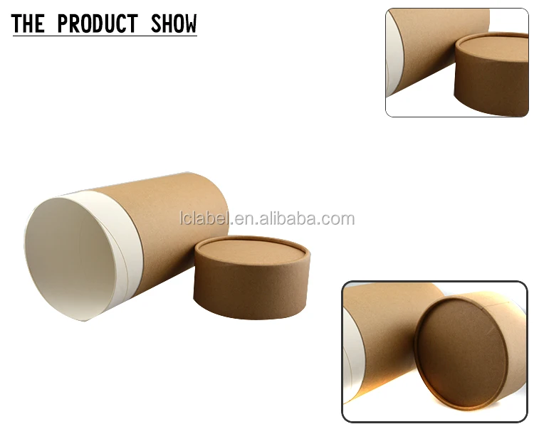 Large Kraft Round Paper Box Brown Paper Kraft Tube Round Box Packaging ...