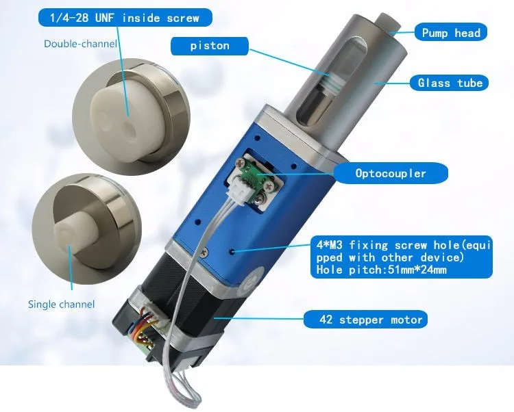 Laboratory Analysis Accurate Liquid Dispensing Step Motor Syringe ...