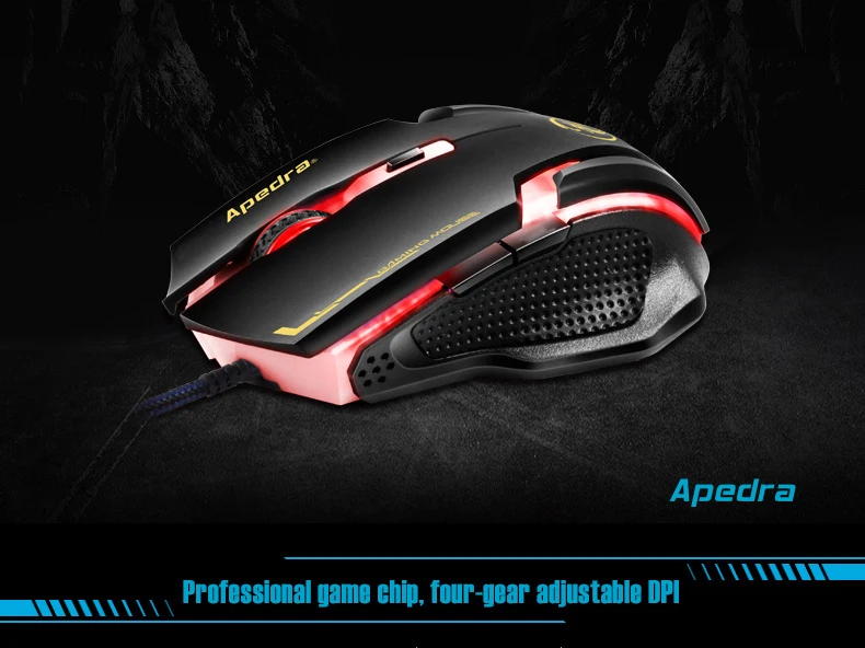 Apedra Wired Gaming Mouse 6d Optical Professional Mouse Gamer Desktop ...