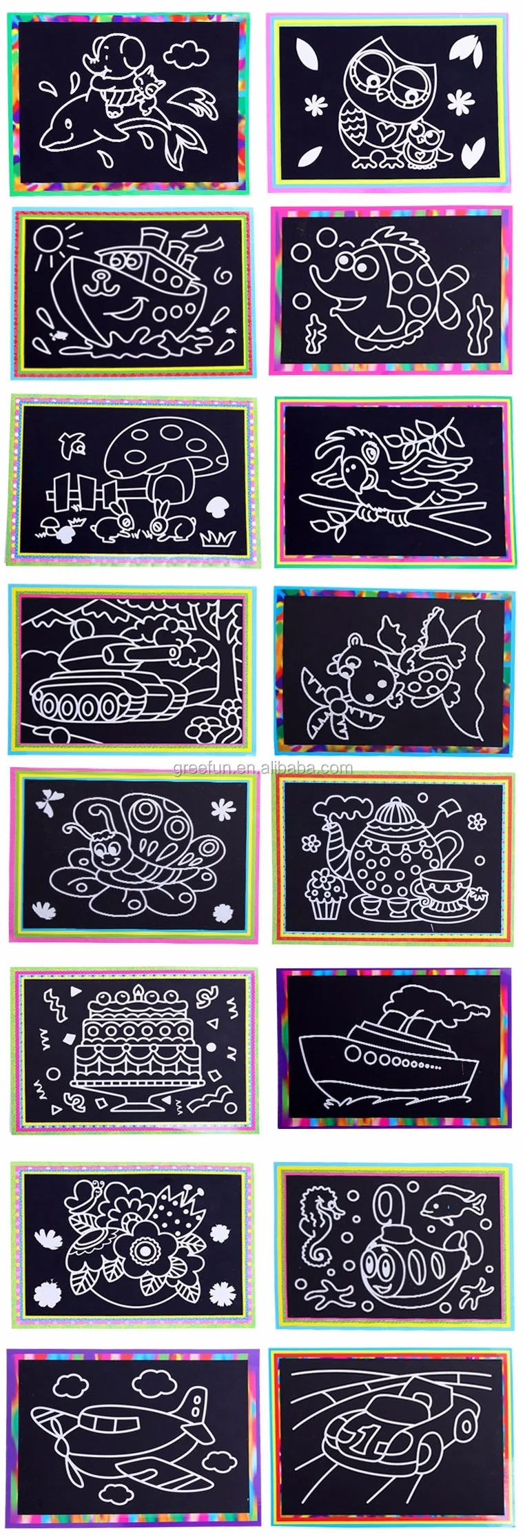 2018 Colorful Scratch Paper Painting Art Cards New Baby Toys ...