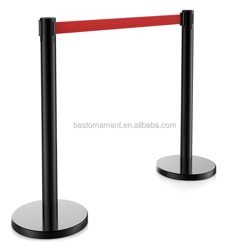 Red Belt Stanchion Posts - Efficient Crowd Control Solutions
