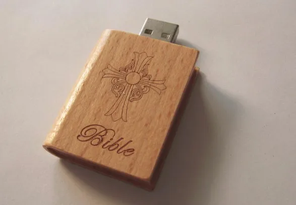 Can Customize Logo Wooden Bible Usb Flash Drive Real Capacity Pen Drive ...