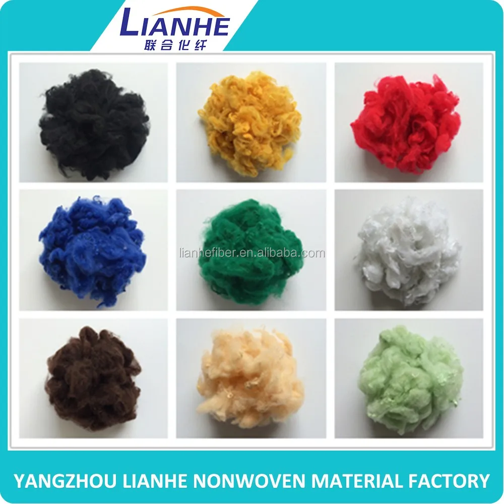 Recycled Polyester Staple Fiber/black Psf Hcs Fiber/dyed Polyester ...