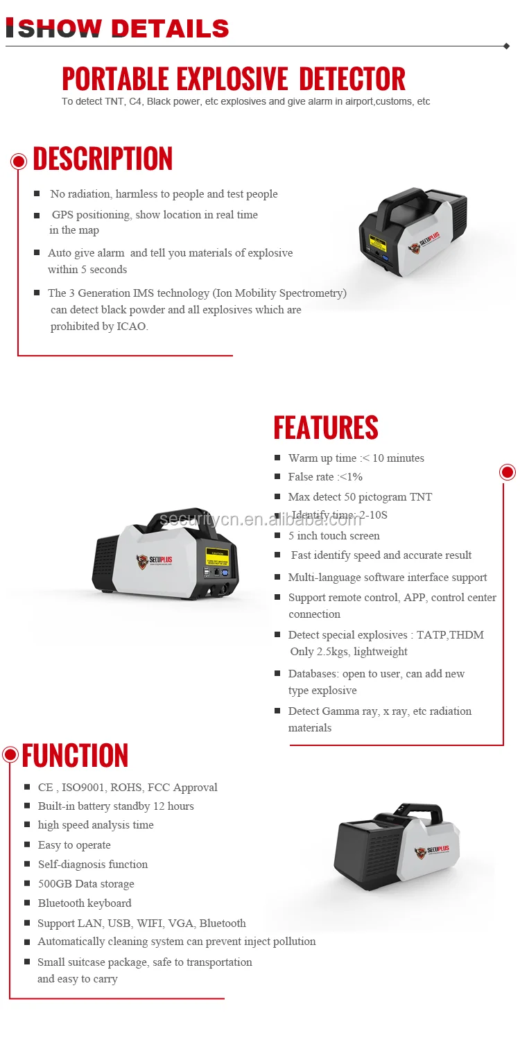 Hand Held Bomb Detector Portable Explosive Vapor Trace Detection Drug ... Hand Held Bomb Detector Portable Explosive Vapor Trace Detection Drug ...