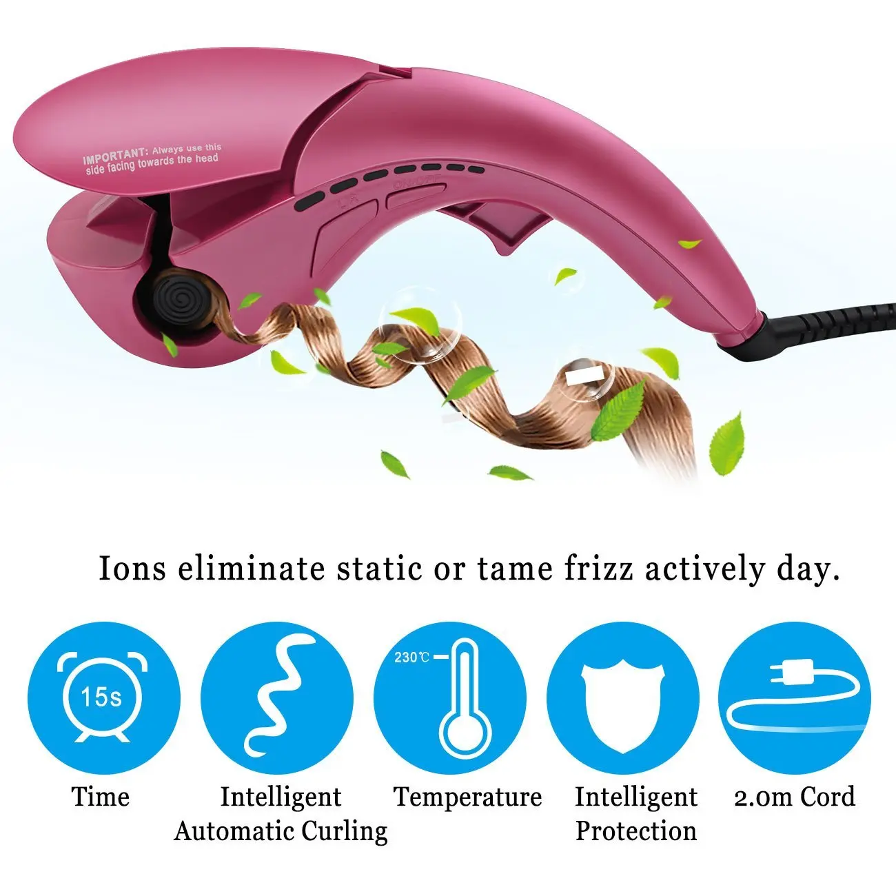 Mermaid Magic Mini Anion Ceramic Luxury Automatic Curler Rolling Hair ...