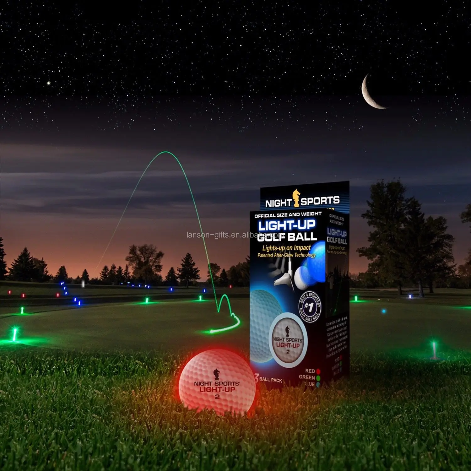 Hot Sell Flashing Night Sports Led Golf Ball Blinking Led Golf Balls ...