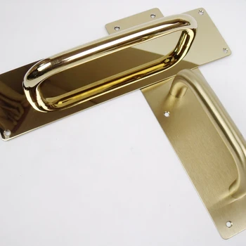 Pull Handle And Push Plate Stainless Steel Material Golden Finish - Buy ...