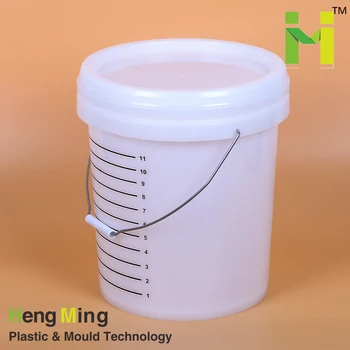 15 Liter/l/litr 15l Pp Clear Measuring Round Plastic Pail Bucket With ...
