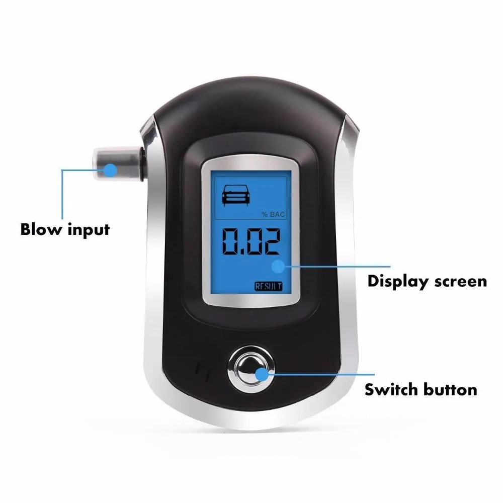 Portable Analyzer Police Digital Breath Alcohol Tester Breathalyzer ...