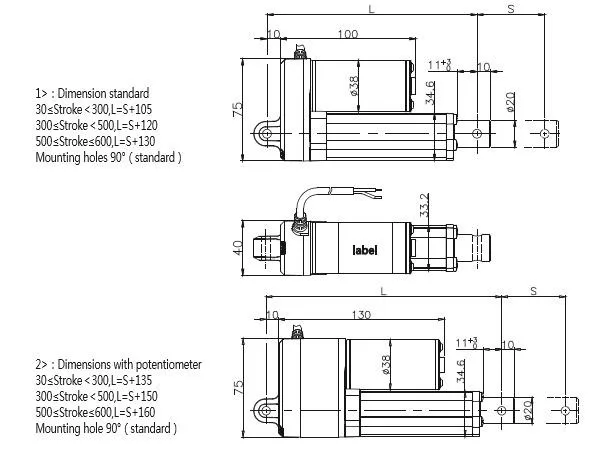 120kg Force Linear Actuator - High Speed & Aluminium Housing