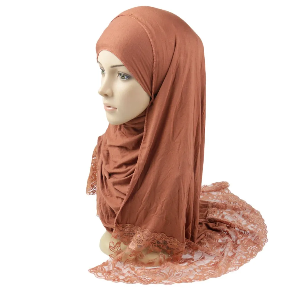 Hot Fancy Lace Jersey Cotton Hijab Scarf For Scarf Women Hijab Shawl ...