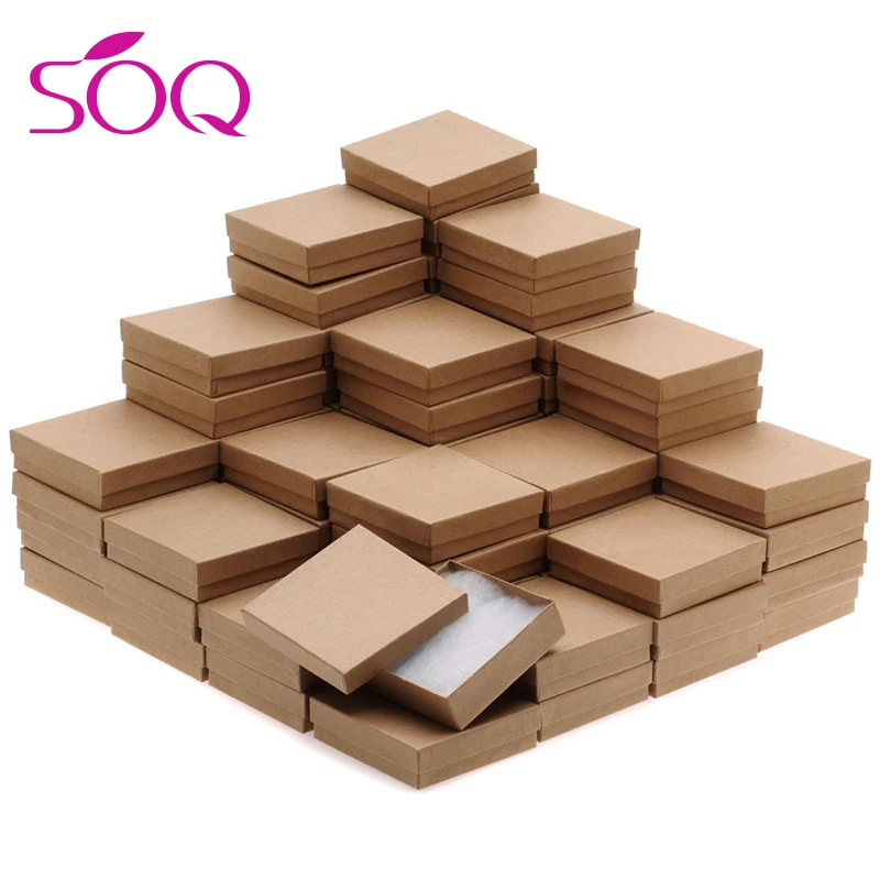 Beadaholique Kraft Brown Square Cardboard Jewelry Boxes Kraft Brown ...