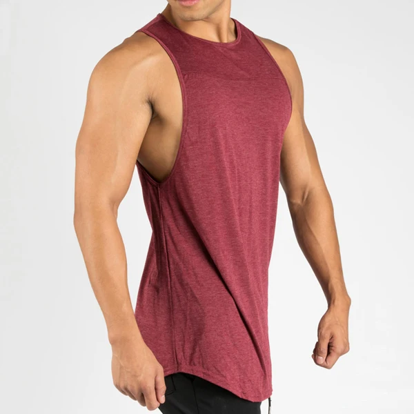 Men Print Muscle Drop Armhole Workout Scoop Hem Tank Top Custom 100 ...