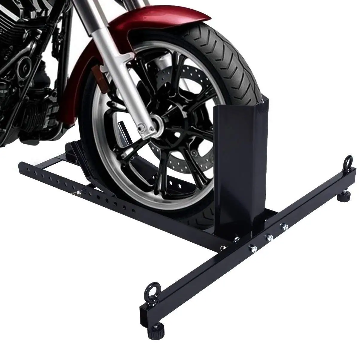 Adjustable Motorcycle Wheel Chock Stand Heavy Duty 1800lb Weight ...