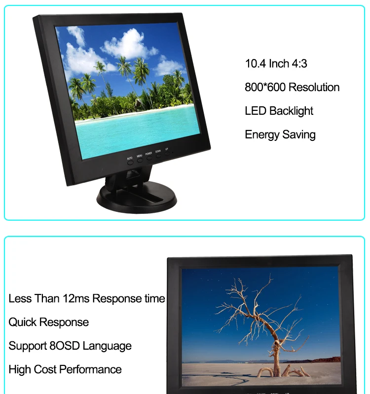 Cheap 10inch Tft Led Pc Monitor For Computer Square 10.4 Inch Vga Lcd ...