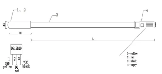 High Precision Ds18b20 Rj11 Temperature Sensor - Buy Ds18b20 ...