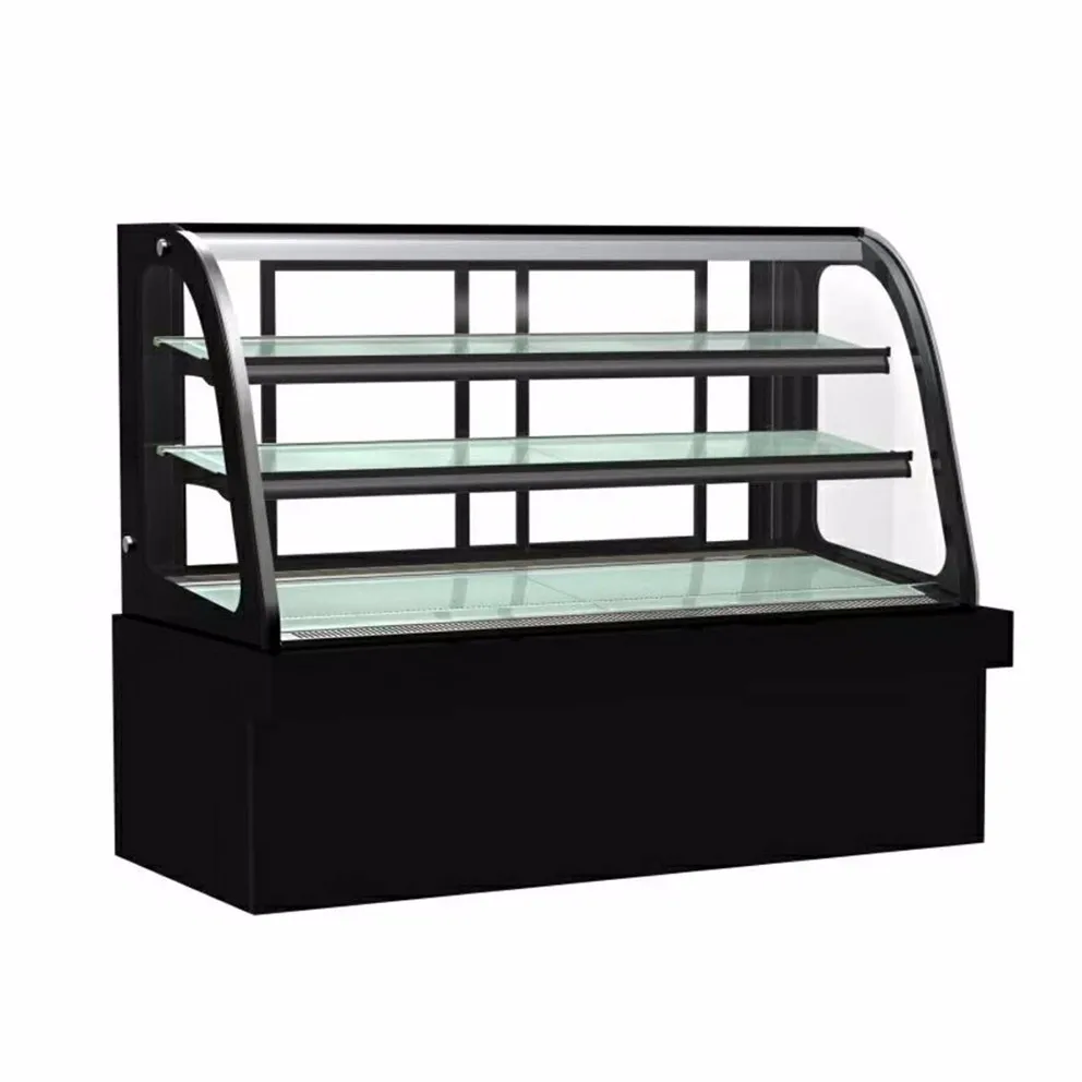 Curved Glass Cake Display Showcase - Buy Curved Glass Cake Display ...
