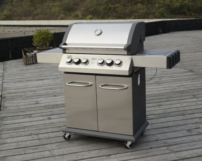 4+2burner Gas Barbecue Euro Grill Set With Black Cast Aluminum - Buy ...