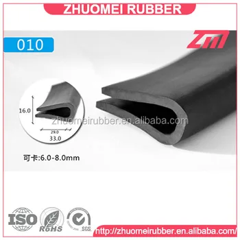 U Channel Rubber Glass Edge Protection 6-8mm - Buy Glass Edge ...