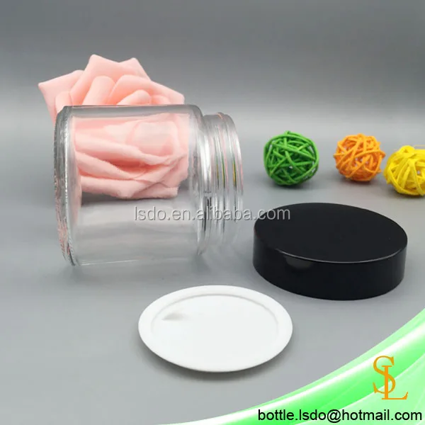 Clear 120ml Cosmetic Glass Body Butter Jar Container For Body Scub Jar ...